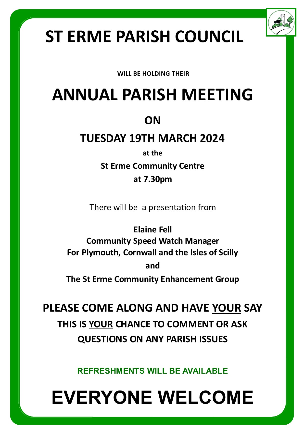 Agendas & Minutes - St Erme Parish Council
